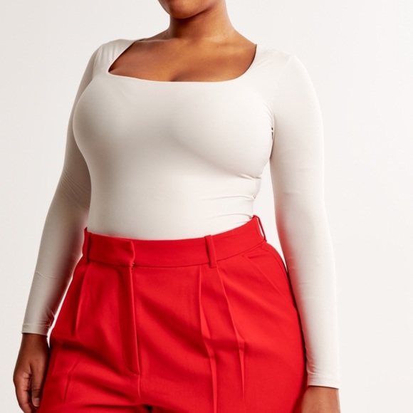 Abercrombie & Fitch | Tops | Nwt Abercrombie Fitch Soft Matte Seamless Long Sleeve Square Neck ...